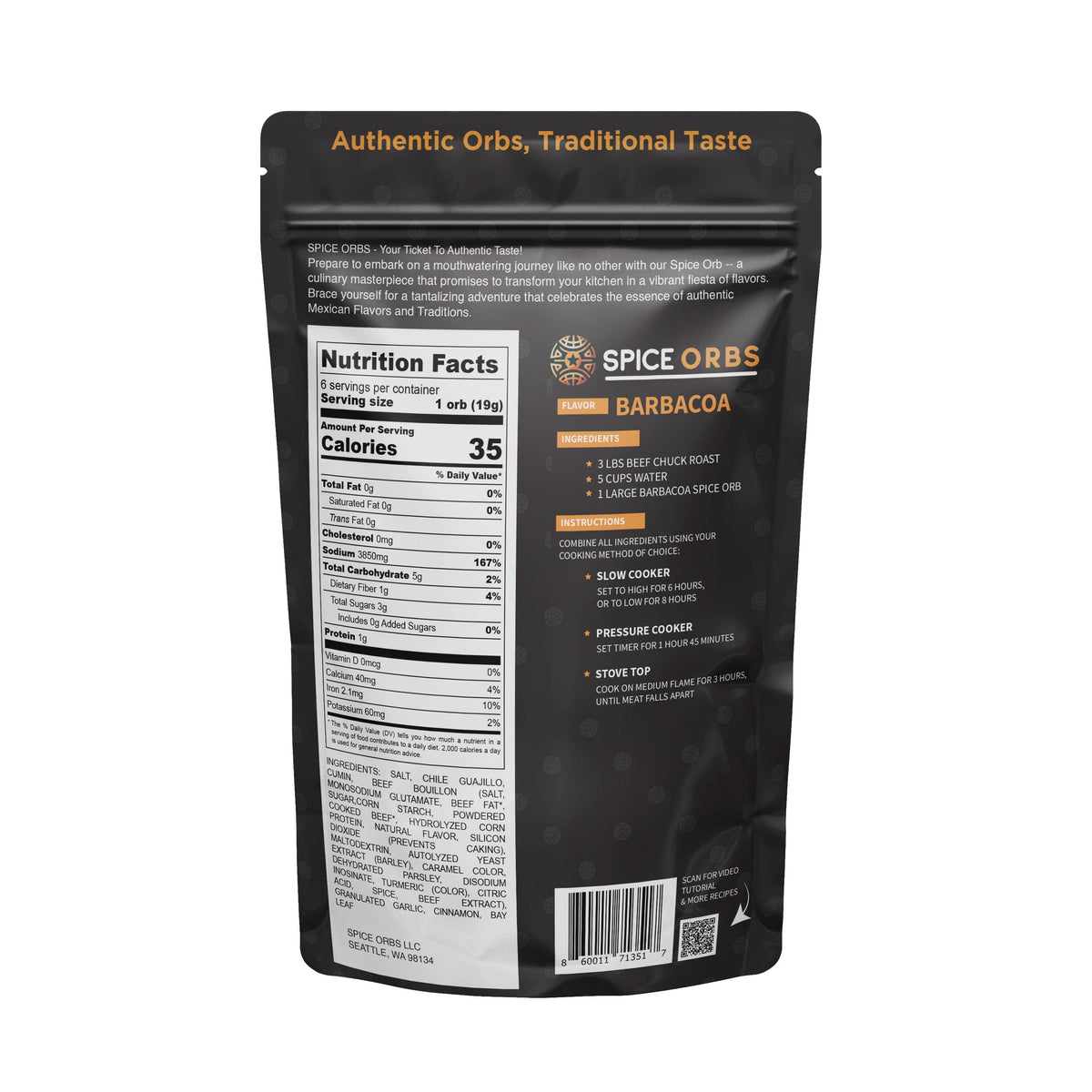 Barbacoa Bomb – Ready-to-Use Barbacoa Seasoning Case of 6 | Spice Orbs